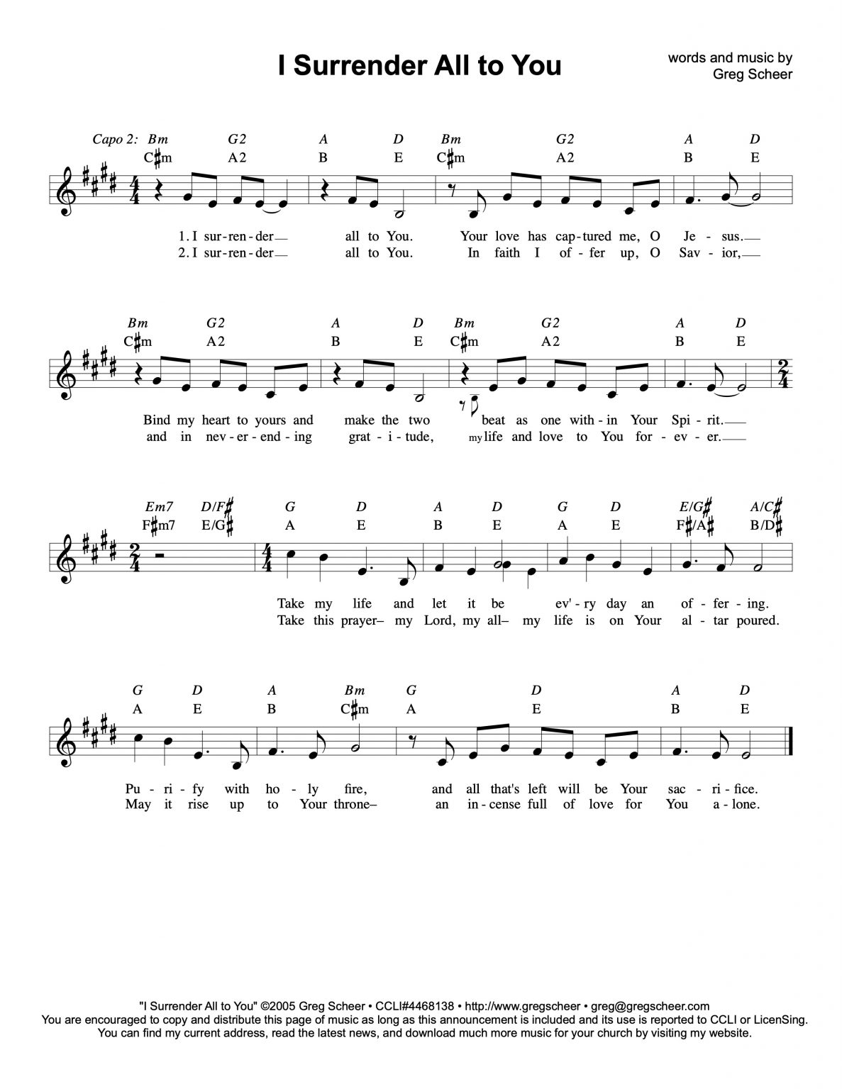 I Surrender All to You – Greg Scheer