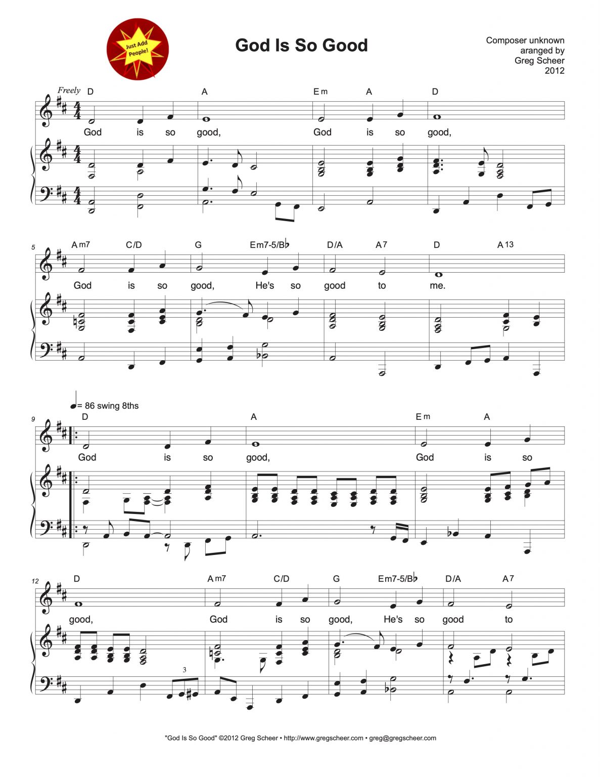 God Is So Good – Greg Scheer Music