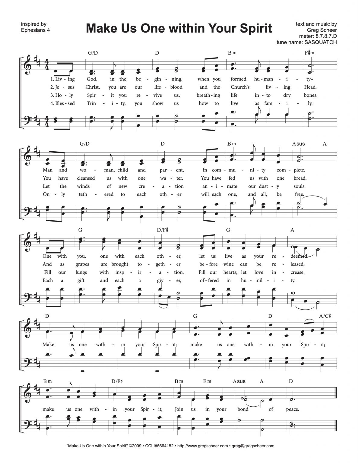 Make Us One within Your Spirit – Greg Scheer Music