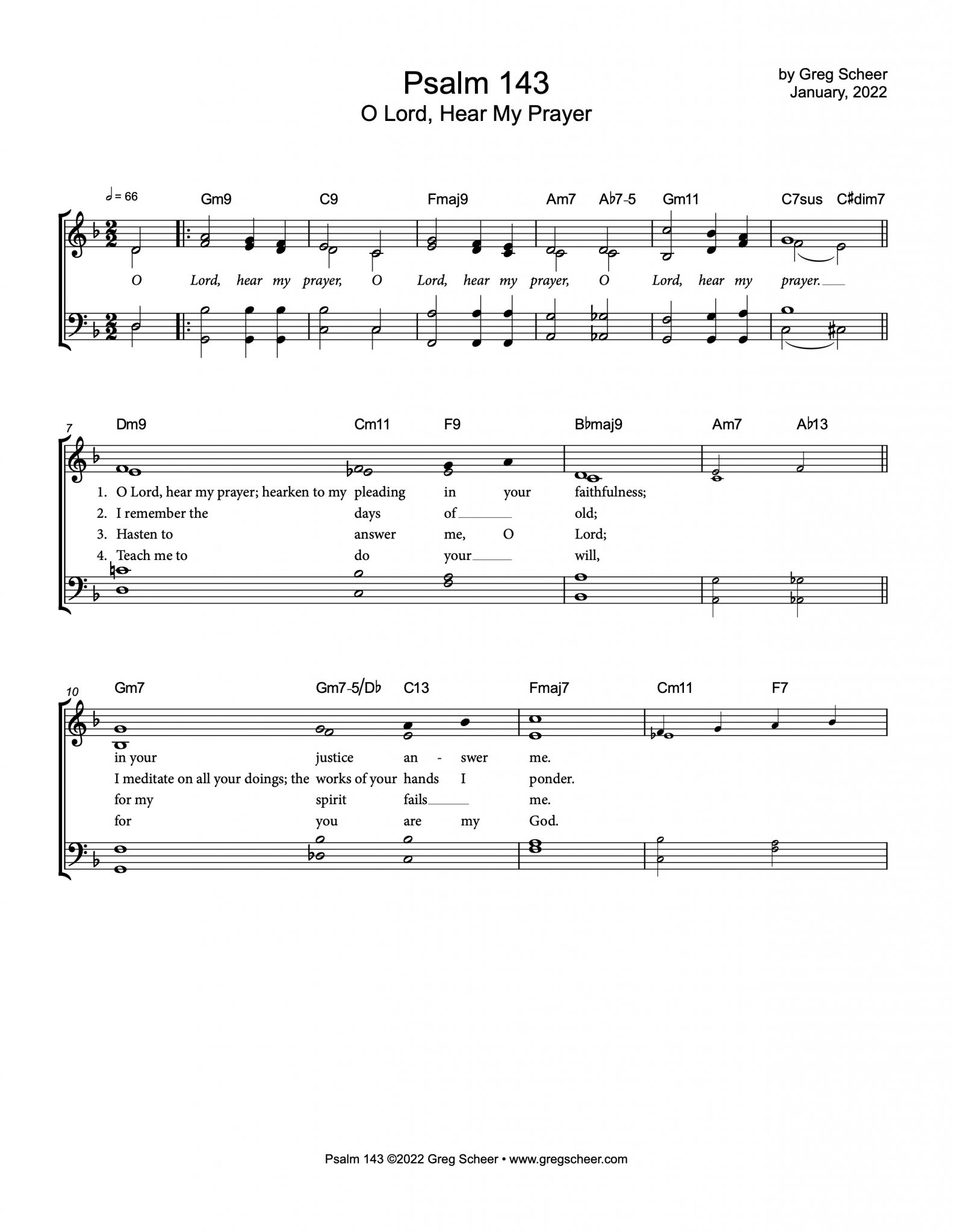 Psalm 143: O Lord, Hear My Prayer – Greg Scheer