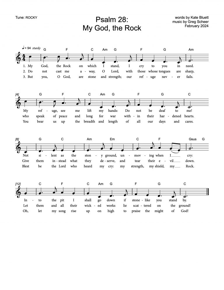 Psalm 28: My God, the Rock – Greg Scheer Music